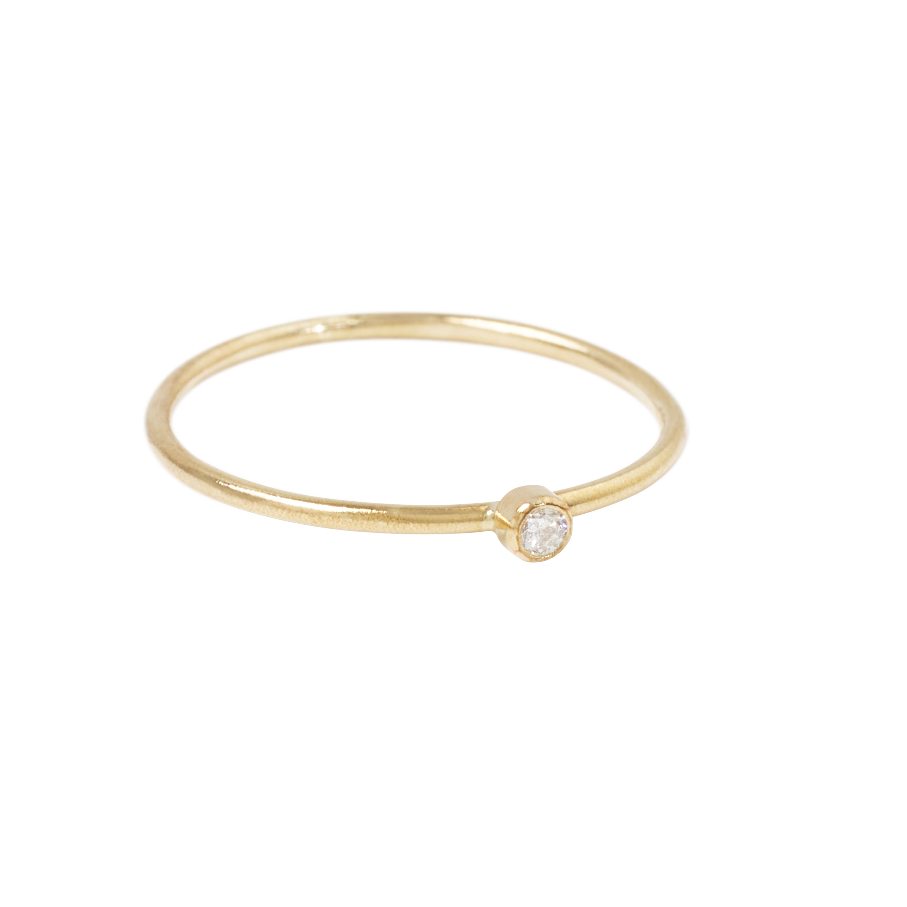 A Small White Diamond Ring in Solid Gold by Feathers And Wings. Fine ...
